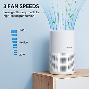 FULMINARE Air Purifiers for Bedroom H13 True HEPA Air Filter 2 Pack(PU P05 White and Black)