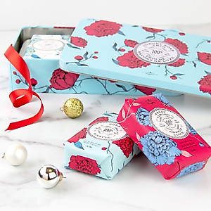 La Chatelaine Luxury Bar Soap Trio Gift Set Tin | Made in France | Natural and Organic | Shea Butter Formula | 3 x 7 oz / 200g -Aqua Soap Trio (Coconut Milk, Shea, Sweet Almond)