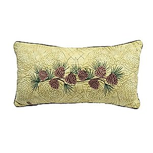 Donna Sharp Throw Pillow - Cabin Raising Pine Cone Lodge Decorative Throw Pillow with Pine Cone Pattern - Rectangular