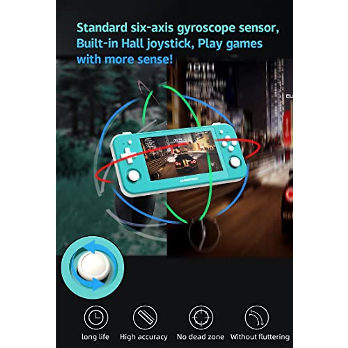 RG505 Android 12 Handheld Game Console 4.95-inch OLED Touch Screen with Unisoc Tiger T618 Built-in 128G TF Card Have 3170+ Games