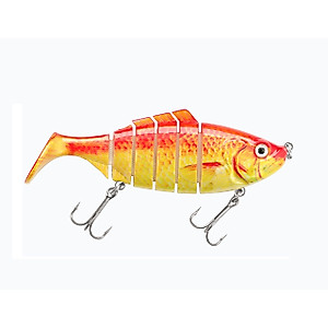 New Fishing Lures for Bass Salmon Trout, Multi Jointed Swimbait Slow Sinking Bionic Swimming Lures Bass Freshwater&Saltwater Lifelike Bass Lures Fishing Tackle,Fishing Gifts for Men (Color B+C+D+E)