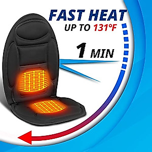 Seat Massager with Heat, Vibrating Back Massager for Chair Massage Cushion, 8 Vibrating Nodes to Relieve Stress and Fatigue for Back, Shoulder and Thighs