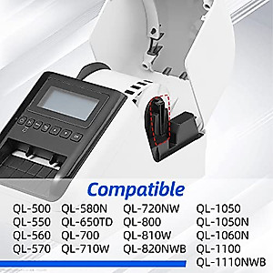 Compatible Brother DK-2251 Continuous Length Label Black/Red on White Paper Tape DK-22251 Replacement for Brother QL-820NWB QL 810W QL800, 2.4”x 50” , 6 Rolls + 1 Refillable Cartridges