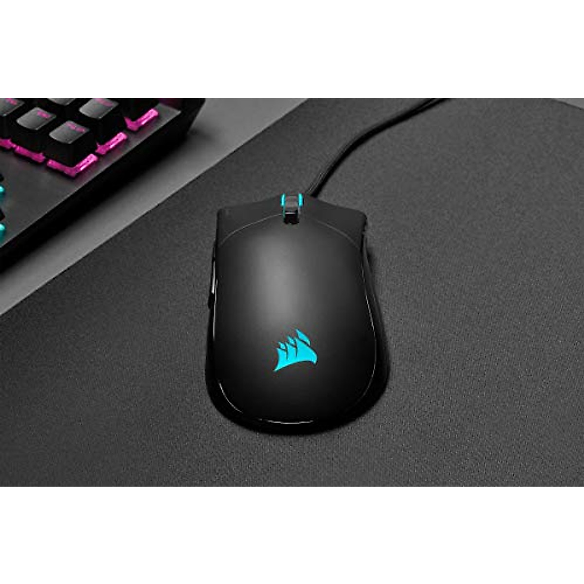 CORSAIR SABRE RGB PRO CHAMPION SERIES FPS/MOBA Gaming Mouse - Ergonomic Shape for Esports and Competitive Play - Ultra-Lightweight 74g - Flexible Paracord Cable,Black