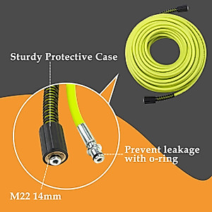 M MINGLE High Pressure Washer Gun Snow Foam Lance with Pressure Washer Hose