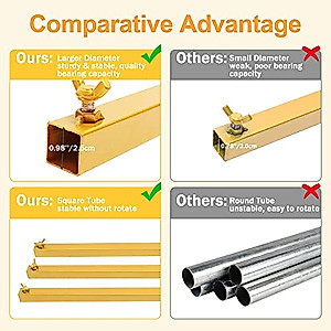 Backdrop Stand Heavy Duty 10x10 FT Pipe and Drape Backdrop Kit Gold Portable Adjustable Square Metal Arch Stand Frame for Parties Wedding Photo Booth Background Decoration