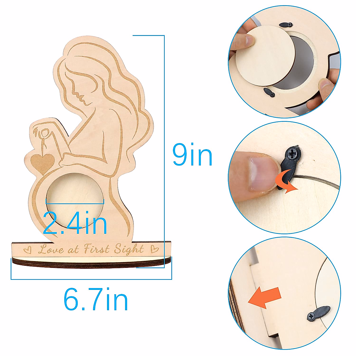 Baby’s First Photo Ultrasound Sonogram Wood Picture Frame Baby bump Expectant mother photo Love at First Sight display Keepsake (Style 1)