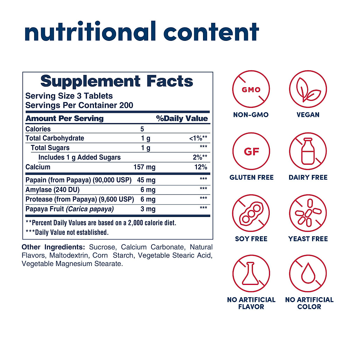 American Health Original Papaya Digestive Enzyme Chewable Tablets - Promotes Nutrient Absorption and Helps Digestion - 600 Count (200 Total Servings)