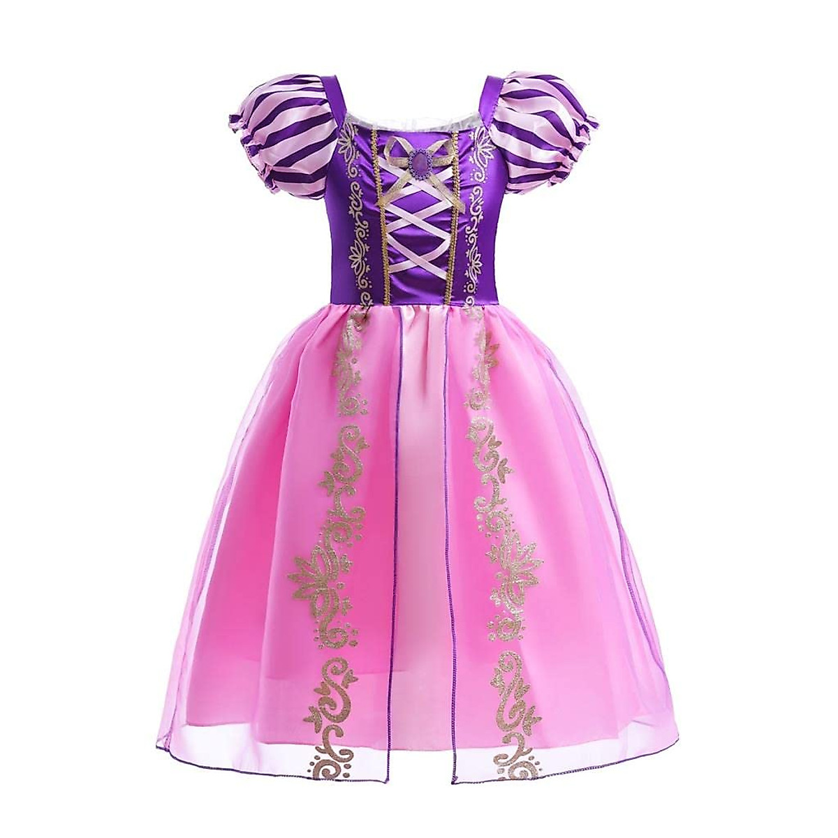Dressy Daisy Little Girls Long Hair Princess Fancy Dress Up Costume Halloween Birthday Party Cosplay Outfit with Size 6