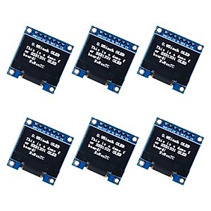 UMLIFE 0.96" 7 Pin SPI 128x64 OLED Display Module, 6PCS 0.96 Inch SSD1306 LCD Display Module 12864 Characters DC3-5V for 51 STM32 for Arduino