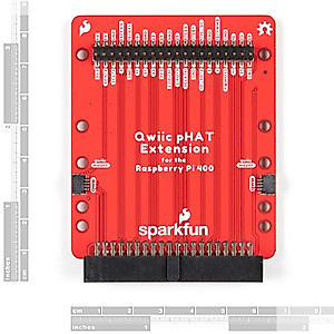 SparkFun Qwiic pHAT Extension Compatible with Raspberry Pi 400 (not Included) - extends 40 pin headers to a Vertical Position - 10 mounting Holes - 2X Qwiic Connections