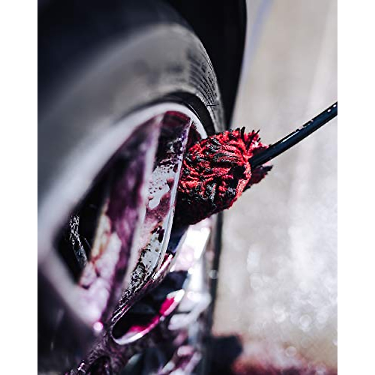 Adam's Barrel Brush - Adjustable Wheel Cleaning Tool W/Soft Wool Fibers - Remove Brake Dust & Dirt Behind Your Rim Accessories - Wash & Restore Shine to Your Car Boat RV Bike Or Motorcycle (Large)