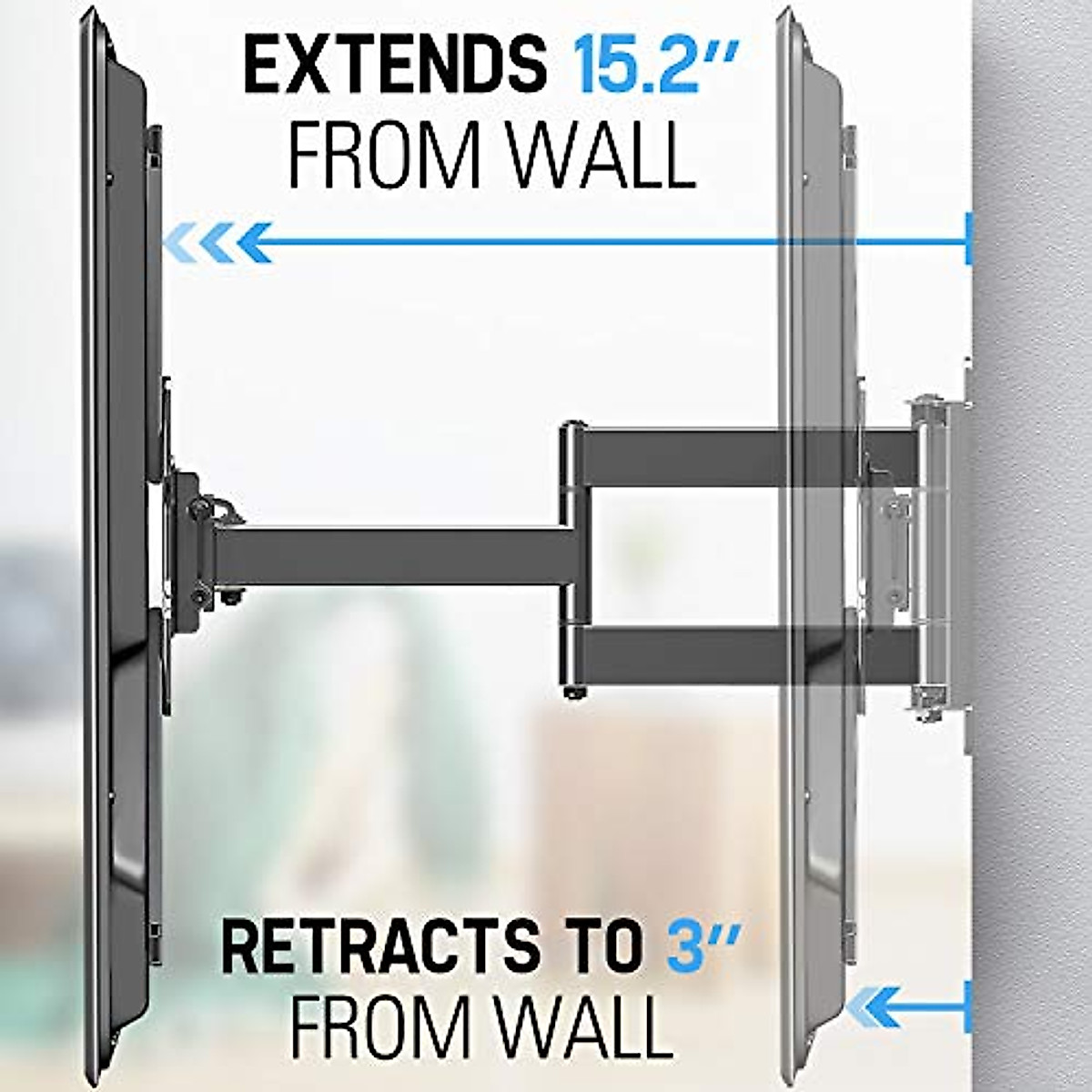 Mounting Dream TV Wall Mount Swivel and Tilt, Full Motion TV Bracket with Articulating Arm for 42-70 Inch Flat/Curved Screen TVs, up to VESA 600x400mm and 80 LBS Fits 16" Studs, MD2653