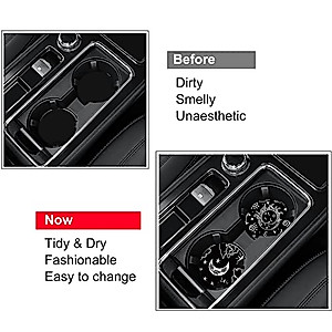 Car Coasters for Car Cup Holders Absorbent 2 Pack, 2.56'' Ceramic Car Coasters with Finger Notch for Easy Removal, Funny Coaster for Drink to Keep Cupholder Clean