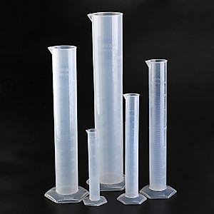 FOMIYES Measuring Cups Plastic 5pcs Plastic Measuring Cylinder Set-50ml/100ml/250ml/500ml/1000ml Graduated Cylinder Safety Cylinder for Laboratory Liquid Measuring Cups