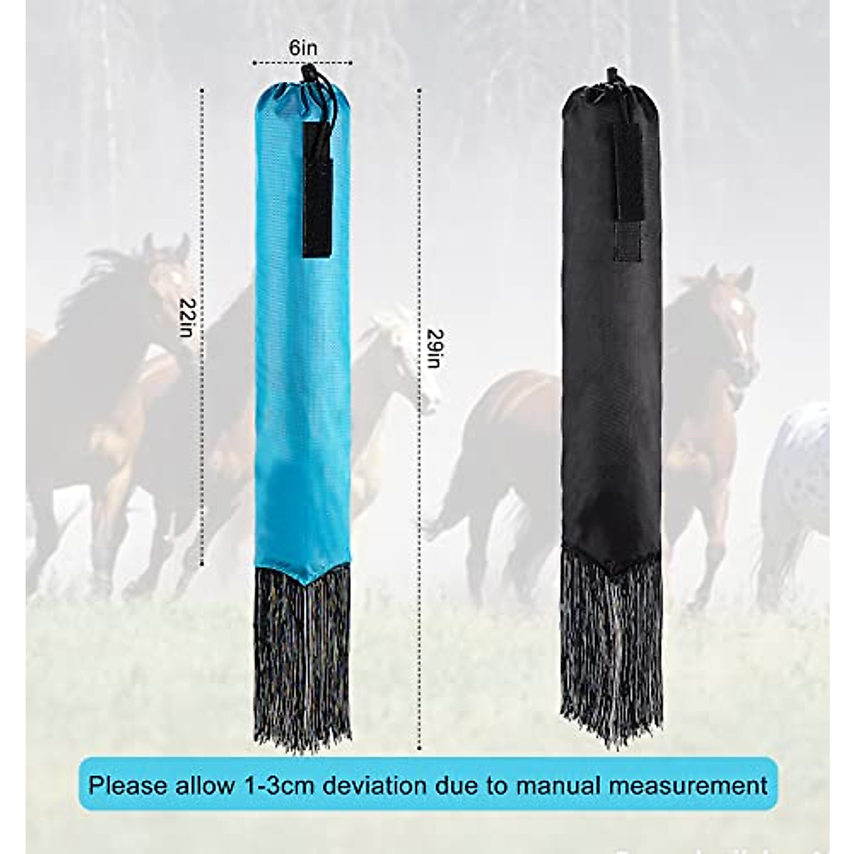 HYGMPDAS Horse Tail Bag - Tail Bag for Horses, Horse Tail Bag with Fringe, 2 PCS