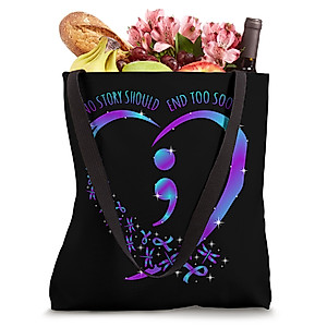 No Story Should End Happy Suicide Awareness Support Graphic Tote Bag