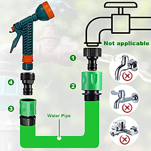 Hotop 16 Pieces Garden Hose Connector 3/4 Inch Plastic Water Hose Fittings Male and Female Connectors Hose End Adapters with 10 Pieces Rubber Gaskets