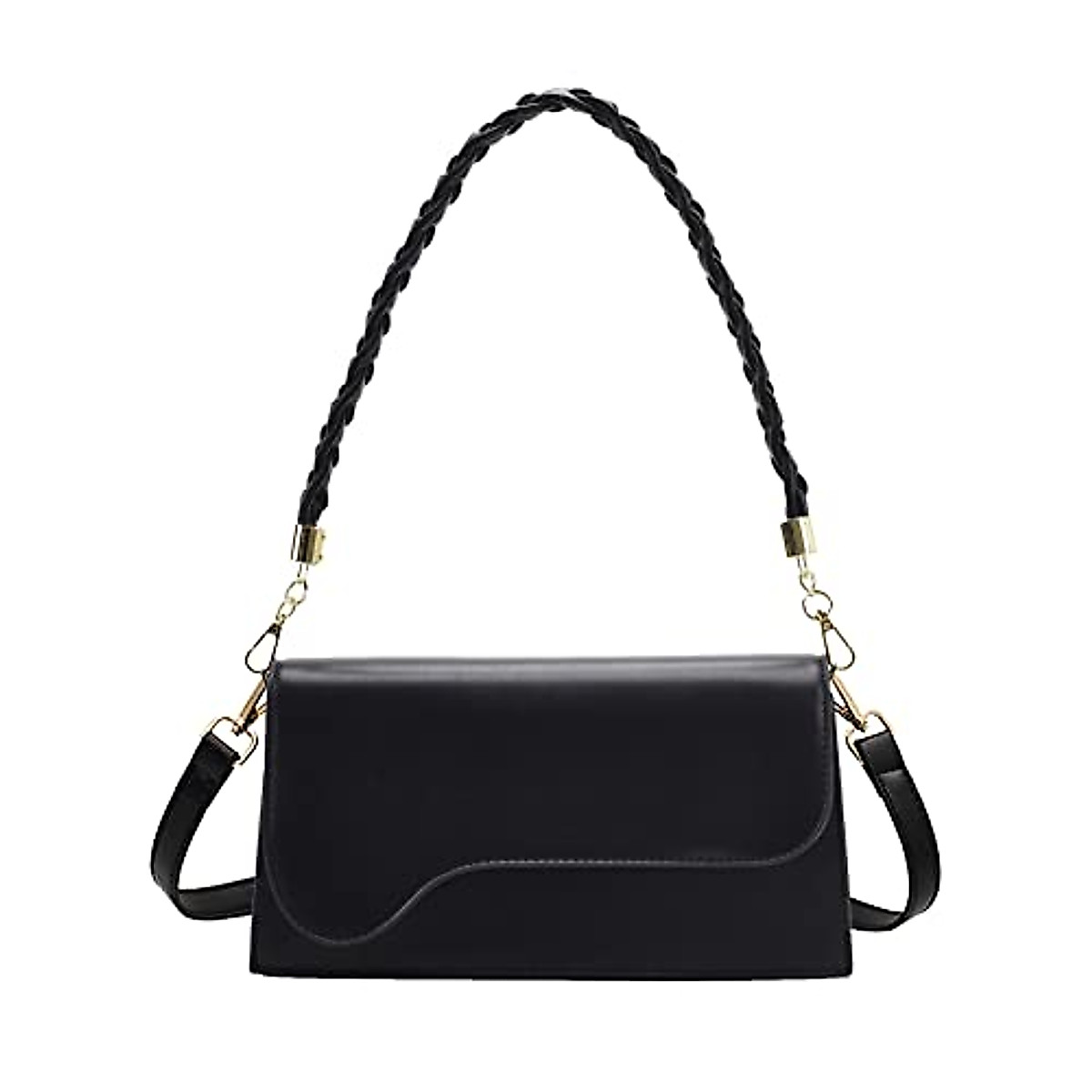 Gxamz Retro Shoulder Handbag Classic Crossbody Bag Clutch Tote Purse with 2 Removable Straps (02-black)