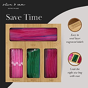 Ziplock Bag Organizer For Drawer With Hanging Strips for Drill Free Mouting | Kitchen Storage Pantry Organizer Compatible with Ziploc Hefty Suitable for Sandwich Bag Snack Quart Gallon Bags