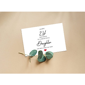 Emily gift Daughter 21st Birthday Card - Happy 21st Birthday To A Beautiful Daughter On Her Special Day - 21st Daughter Card For Her