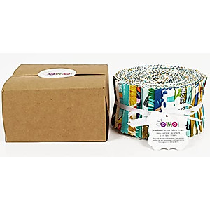 Soimoi 40Pcs Summer Print Cotton Precut Fabrics for Quilting Craft Strips 2.5x42inches Jelly Roll - Multicolor