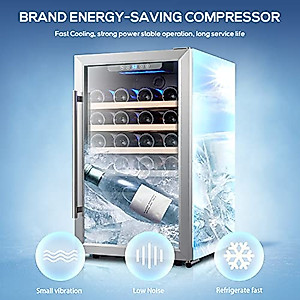 Kalamra KRC-52SZF 4.2 Cu.ft 50 Bottle Single Zone Wine Refrigerator with S/S Door and Handle