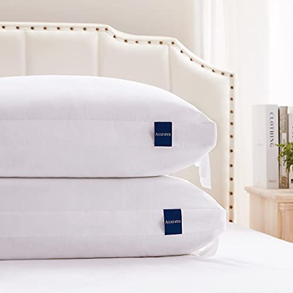 ACCURATEX King Size Hybrid Memory Foam Pillows Set of 2 with Super Soft Down Alternative Comforter King Size
