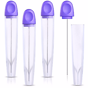 Cake Tester 4 Pieces Stainless Steel Baking Tester with Cover Reusable Metal Cake Tester Mini Cupcake Tester Baking Cake Tester Needle Sticks for Bread Pastry Biscuit Muffin Cookie Baking Tools