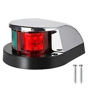 Huazu Boat Navigation Light, Bow Light Bi-Color LED Marine Navigation Light for Pontoon, Skiff, and Small Boat (Silver)