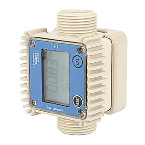 K24 LCD Turbine Digital Fuel Water Hose Flow Meter Widely Used for Chemicals Water, Blue