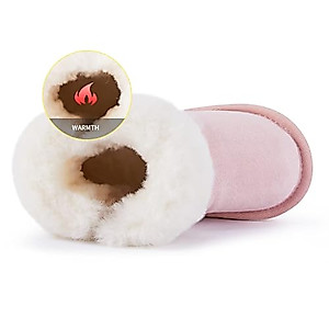 BMCiTYBM Baby Snow Boots Winter Shoes Toddler Boys Girls 6-24 Months Faux Fur Lined Walking Shoes Pink Size 18-24 Months Toddler