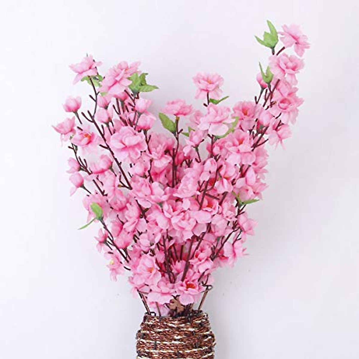 DOITOOL 6pcs Peach Flower Bouquet Flower Hanging Vine Cherry Blossom Tree Stems Fake Cherry Blossoms Artifical Flowers Flowers Decorative Flowers Pink Vase Household Bride Fake Plant