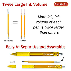 Colored Gel Pens, Shuttle Art 20 Colors Retractable Gel Ink Pens with Grip, Medium Point (0.7mm) Smooth Writing for Adults and Kids Writing Journaling Taking Notes Drawing at School Office Home
