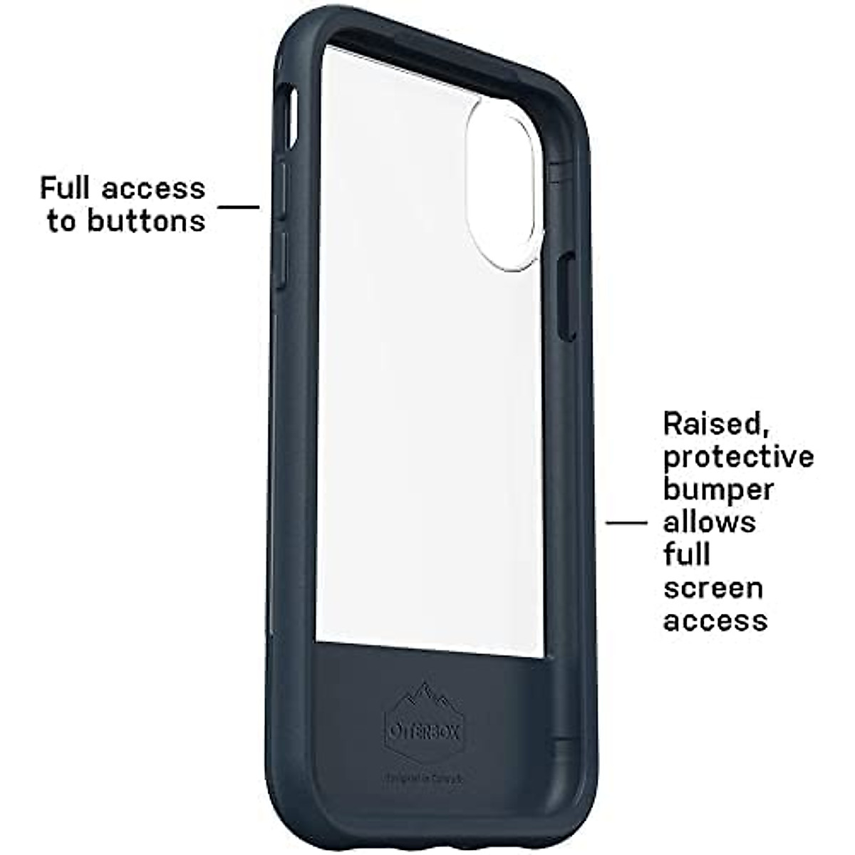 OtterBox Statement Series Case for iPhone XR with Sesh True Wireless in-Ear Earbud, Blue Bundle - Lucent Black (Clear/Black)