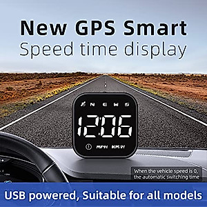 Heads Up Display for Cars, GPS Speedometer for Car, Universal Digital Speedometer HUD Display for All Vehicles, Plug and Play (White)