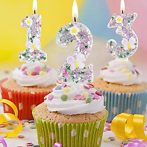 Birthday Candles for Girls, Butterfly 10th Birthday Party Cake Decorations, Number 10 Candles, Purple Sequin Happy Birthday Cake Candles Wedding Cake Topper Anniversary Party Decor