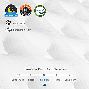 Gegcucey Queen Mattress, Innerspring Mattress with Breathable Foam and Pocket Spring for Motion Isolation, Medium Firm Hybrid Mattress in a Box (12 Inch, Queen (U.S. Standard))