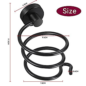 YUET Hair Dryer Holder Hairdryer Station Wall Mounted Stand Hanger Rack Blow Spiral Aluminum Construction Black Painted Shelf Storage for Bathroom Shower Room