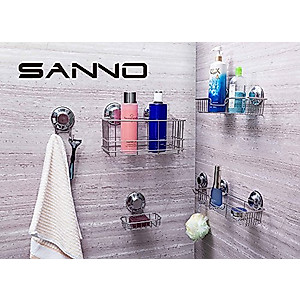 SANNO Double Suction Hooks Suction Cups Vacuum Hook for Flat Smooth Wall Surface Towel Robe Bathroom Kitchen Shower Bath Coat, Stainless Steel (2 Pack)