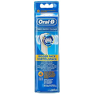 Oral-B Genuine Precision Clean Replacement White Toothbrush Heads, Refills for Electric Toothbrush, Deep and Precise Cleaning, Pack of 4