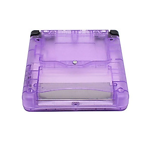 Meijunter Replacement Housing Shell Case for Gameboy Advance SP GBA SP Console(Transparent Clear Purple)