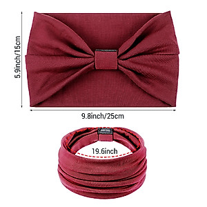 WILLBOND 6 Pcs Wide Headbands for Women African Boho Large Turbans Elastic Knotted Head Wrap Girl Big Yoga Sport Hair Band(Classic Pattern)