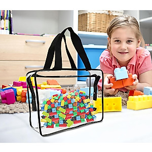 6 Packs Large Toy Storage Bags, Reusable Clear PVC Board Game Storage, Travel Waterproof Organizer Bags with Zipper for Toys,Books,Building Blocks,Puzzle