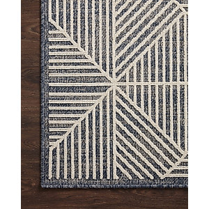 Loloi II Rainier Collection RAI-03 Denim/Ivory 5'-3" x 7'-7" Area Rug