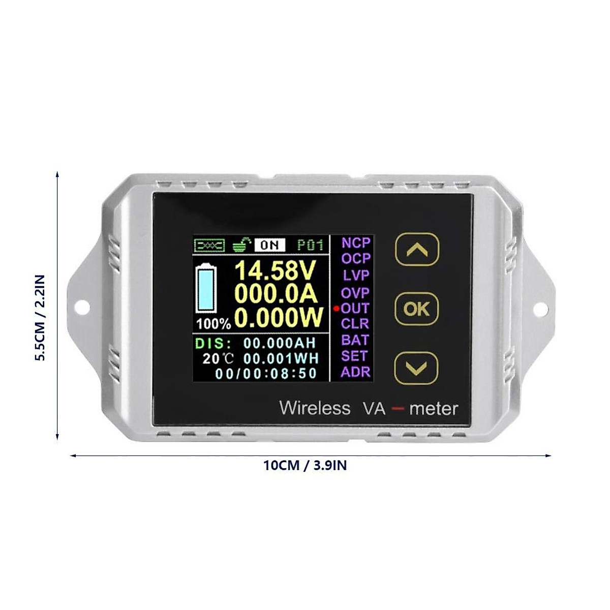 DC Voltage Ammeter Power Meter Wireless DC Voltage Ammeter Power Meter Watt Tester Coulomb Meter(VAT-4300)