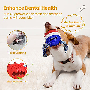 HGB Squeaky Dog Toys for Aggressive Chewers, Tough Dog Chew Toys for Large Medium Dogs, Indestructible Dog Toy to Keep Them Busy, Treat Dispensing Dog Toys for Boredom & Enrichment