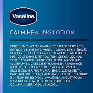 Vaseline Intensive Care Calm Healing Body Lotion 3 count for Dry Skin Made with Ultra-Hydrating Lipids and Lavender Extract to Heal and Restore Dry Skin 20.3 oz