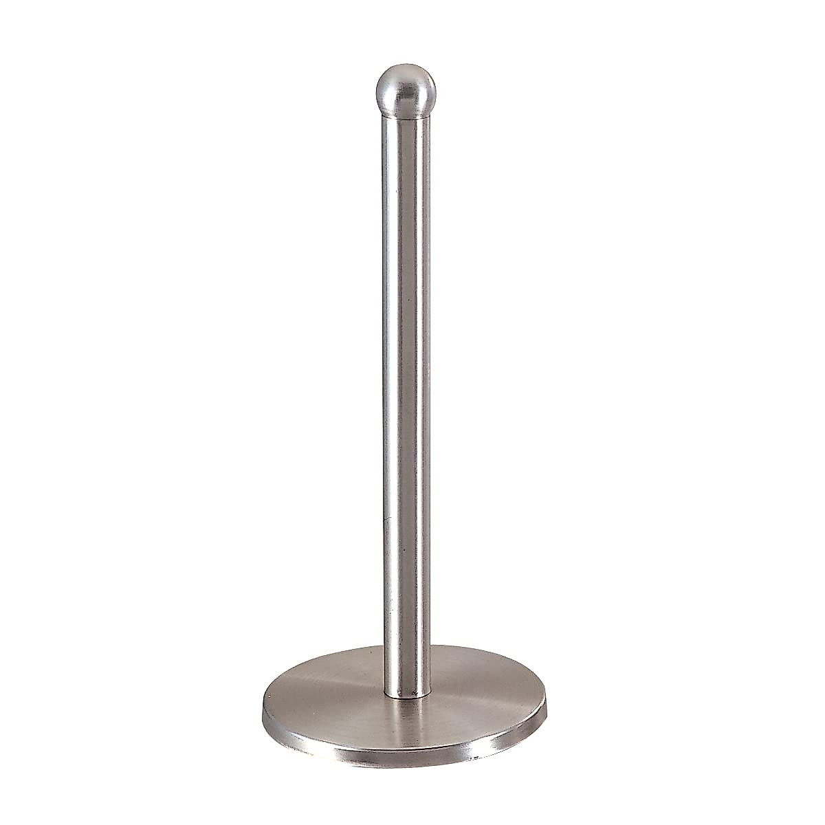Home Basics Free-Standing Stainless Steel Paper Towel Holder with Weighted Base, Silver