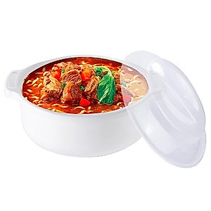Cheeren 70oz/2L Microwave Ramen Cooker Noodle or Soup Bowl ，Perfect for Breakfast, College Dorm Essentials for Boys Girls,Office, Dishwasher-Safe (Large)